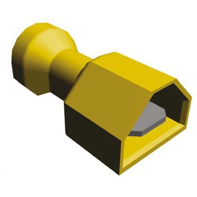 TE Connectivity - 4-521098-2 - Terminal, 12-10AWG, Yellow, Insulated, Male, Crimp, Brass ...