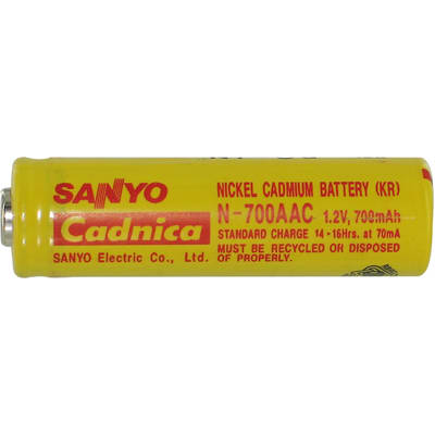 Dantona Industries, Inc. - N-700AAC - Battery,Rechargeable,AA,Nickel-Cadmium,1.2VDC,700mAh ...