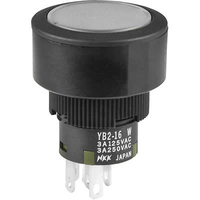 NKK Switches - YB216CWCKW01-5D-JS - Switch,P/B,Sealed,SPDT,ON-ON,N.O/N ...