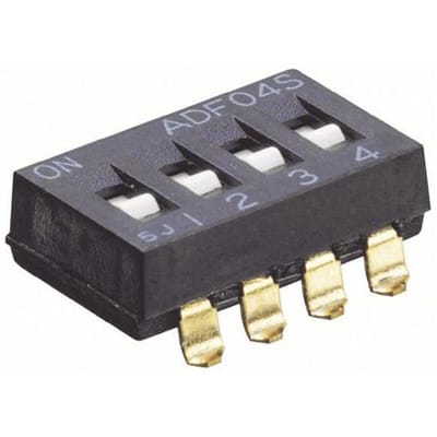TE Connectivity - ADF10ST04 - Alcoswitch, DIP switch,SMT,SPST,10 ps,flush slidel 5-1825059-3 - RS