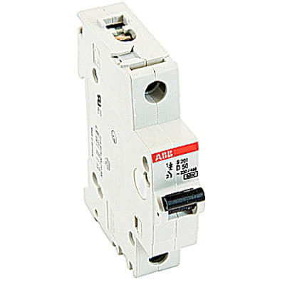 ABB - S201-D50 - Circuit Breaker; 1-P; D Curve; 50A; 6kA; 480Y/277VAC; Handle; Screw Terminals - RS
