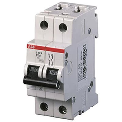 ABB - S202P-C10 - Circuit Breaker; 2-P; C Curve; 10A; 10kA; 480Y/277 VAC; Handle; Screw ...