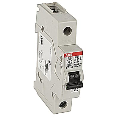 ABB - S201U-K50 - Miniature Circuit Breaker,S200U Series, 1P, 50 A, Curve K - RS
