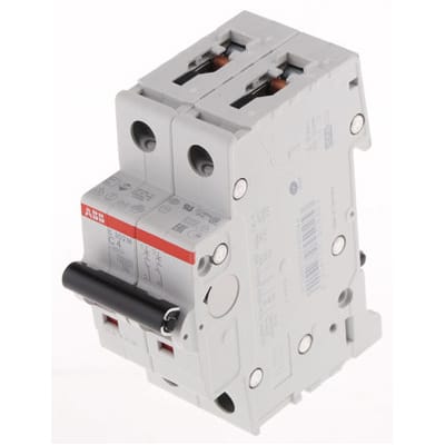 ABB - S202M-C4 - Miniature Circuit Breaker, Pro M compactS200 MCB, 2P, 4 A, Curve C - RS