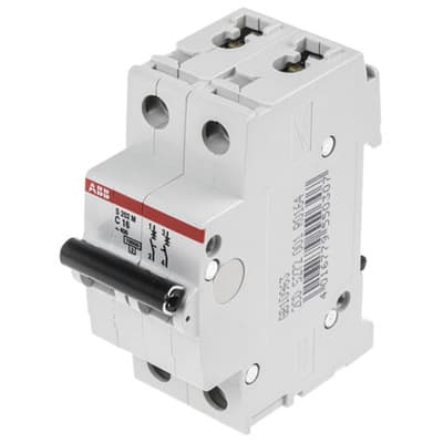 ABB - S202M-C16 - Miniature Circuit Breaker,Pro M compact S200 MCB, 2P, 16 A, CurveC - RS