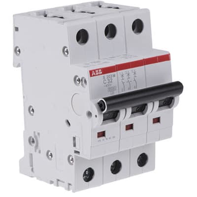 ABB - S203M-C32 - Miniature Circuit Breaker,Pro M compact S200 MCB, 3P, 32 A, CurveC - RS