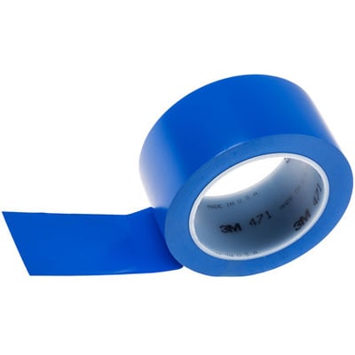 3M - 471 BLUE 50.8MM X 33M - Blue Lane Marking Tape Vinyl, 50mm x 33m, 0.14mm Thick - RS