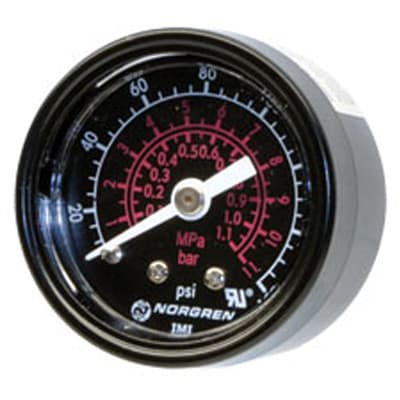 Norgren - 18-013-209 - GAUGE, BK,1/4 NPT,160 PSI,2IN - RS