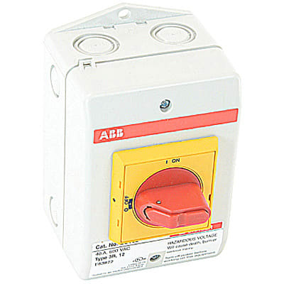 ABB - EOT32U3P3-S1 - Enclosed non fused disconnect switch 40A 3 Poles 600VAC, Plastic, UL508 ...
