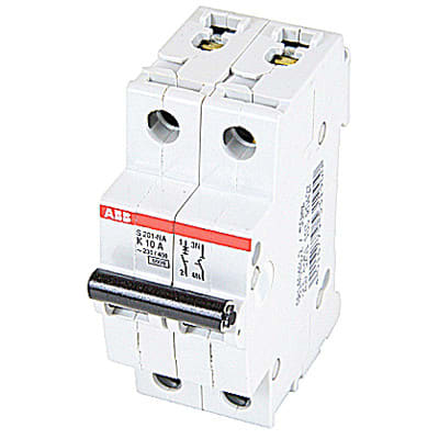 ABB - S201-K10NA - Miniature Circuit Breaker, 1P+N K 10A 480Y/277 SUPP, S200 Series - RS