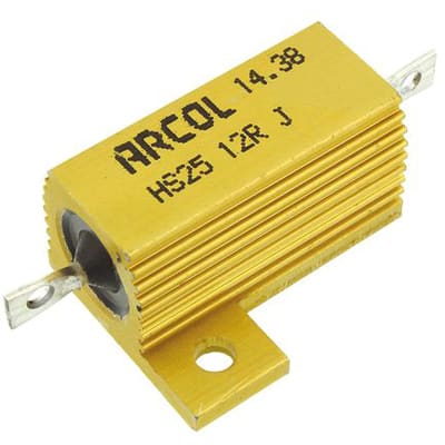 ARCOL - HS25 12R J - HS25 Series Aluminum Housed Axial Panel Mount Resistor, 12Ohms +/-5% 25W - RS