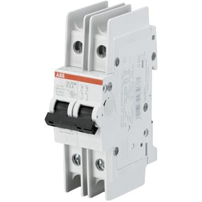 ABB - SU202M-C15 - Miniature Circuit Breaker, Trip Curve C, 15 Amp, 2 Pole, UL489 - RS
