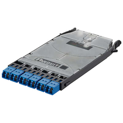 Panduit - FHS9N-12-10P - HD FleX LC Splice Cassette, 12-fiber OS2 pigtail, 6-port dupleX LC ...