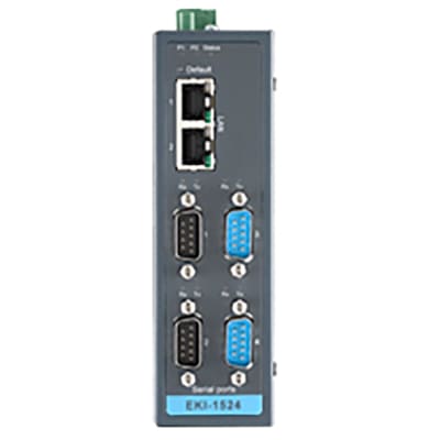 Advantech - EKI-1524CI-CE - Serial Device Server, 4 Port, RS-232/422/485, RJ45, -40 to 75 C, 2 ...