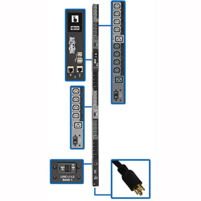Tripp Lite - PDU3EVSR10L2130 - Tripp Lite 3-Phase PDU Switched 10kW 200/208/240V 24 C13,6 C19 ...