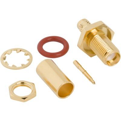 Amphenol RF - 132280RP - SMA Straight Crimp Jack for RG-58, LMR-195, 50 Ohm, Bulkhead, Reverse ...