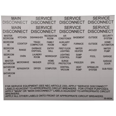 Eaton - Cutler Hammer - CHBL - Pre-Printed Circuit Labels - RS