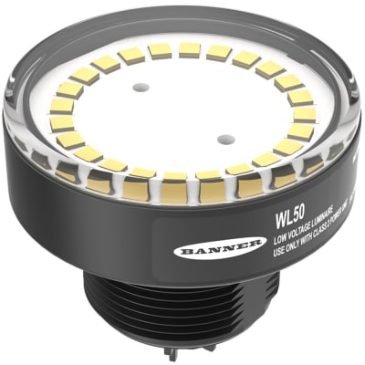 Banner Engineering - WL50-3WT - Spot Light, PWM Dimming, 50mm, WHT, 300lm, 12-30VDC, Thrd Base ...