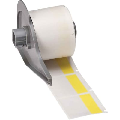 Brady - M7-32-427-YL - Self-Laminating Vinyl Wrap Around Lbls 1.5 x 1.5 Yellow, Clear RL/250 ...