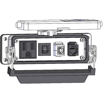 Mencom - DP1-RJ45-USB-BFAF-R-24 - Panel Interface connector, Simplex outlet, RJ45, form B USB to ...