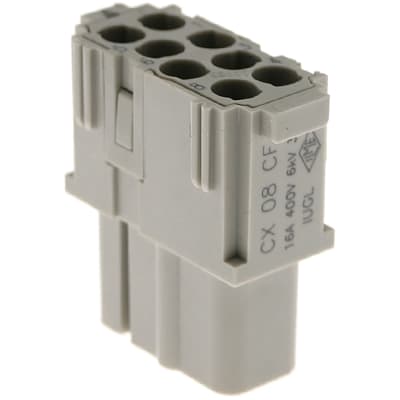 ILME - CX-08CF - Rectangular connector, Female Rectangular Insert, 8 pin, 16 A, Crimp - RS
