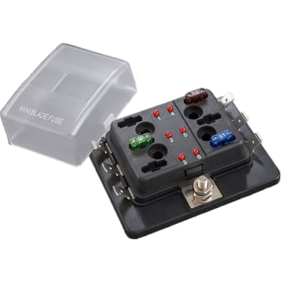 OptiFuse - BLM-I-306 - Fuse Block for Mini Blade Fuse, LED, 6P - RS