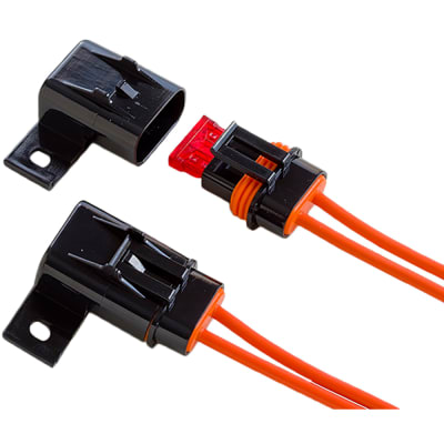 OptiFuse - LPR-05B-12OR - In-Line Fuse Holder for Regular Blade Fuse, 12 AWG, 30A - RS