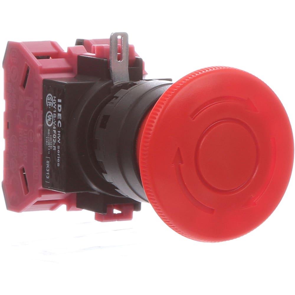 IDEC Corporation - HW1B-V4F02-R - E-Stop switch,Red 40mm head, Pushlock ... IDEC Corporation - HW1B-V4F02-R - E-Stop switch,Red 40mm head, Pushlock ...