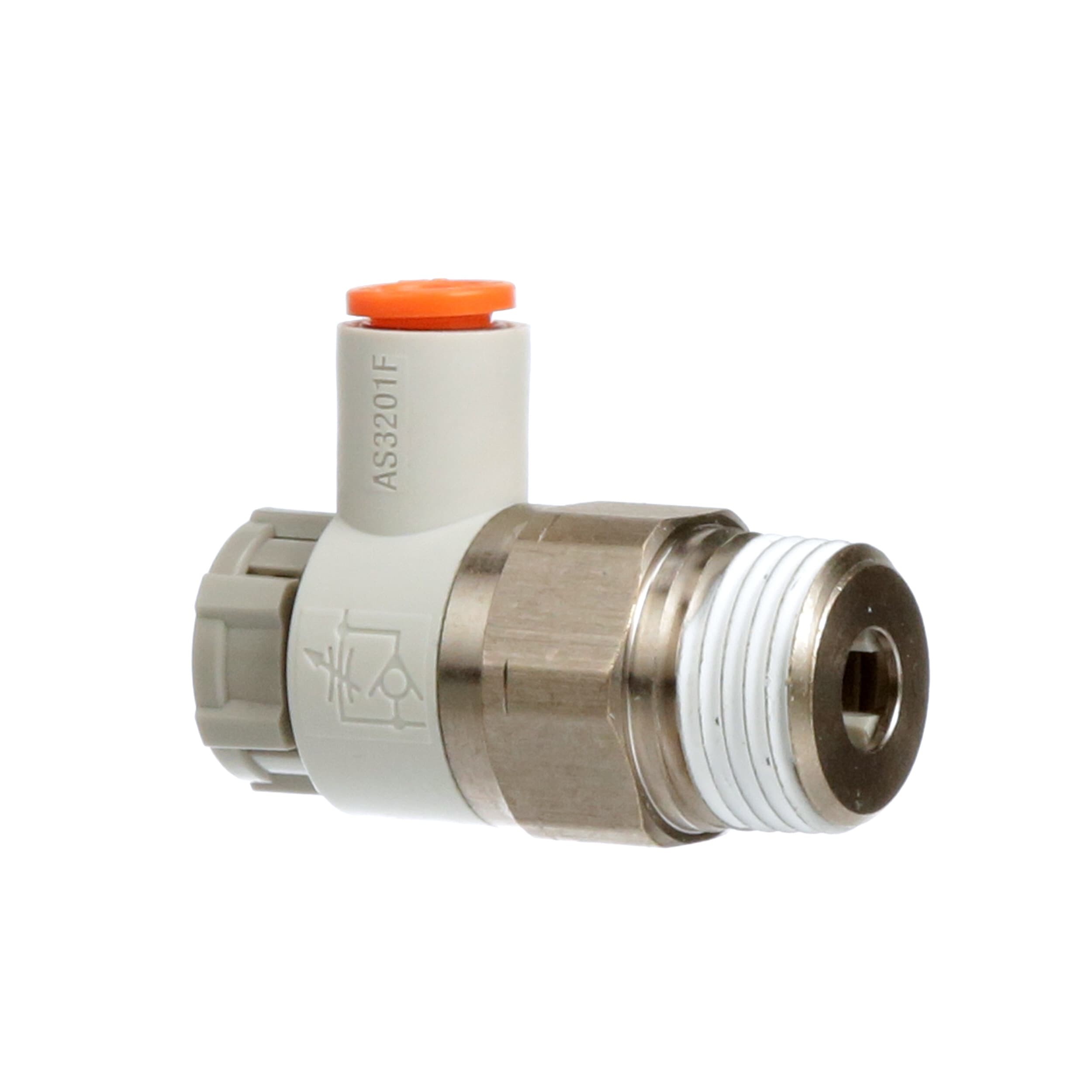 SMC Corporation - AS3201F-N03-07SA - Speed controller, elbow, meter-out, 1/4" one-touch x 3/8 ...