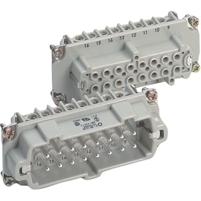 Lapp Group - 10194000 - Rectangular Connector Plug Insert, 16+PE, Screw, 14-20AWG, 600V, EPIC ...