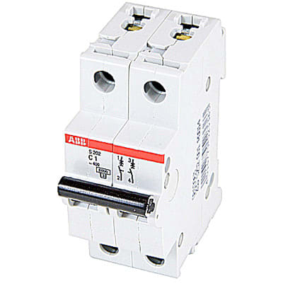 ABB S202-C32 Circuit Breaker, 2-Pole, C Curve, 32A, 6kA,, 40% OFF