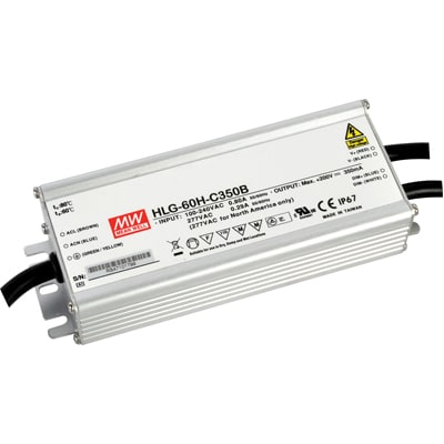 MEAN WELL - HLG-60H-24B - Power Supply,AC-DC,24V,2.5A,100-305V In,Sealed,PFC,LED Driver,HLG-60H ...