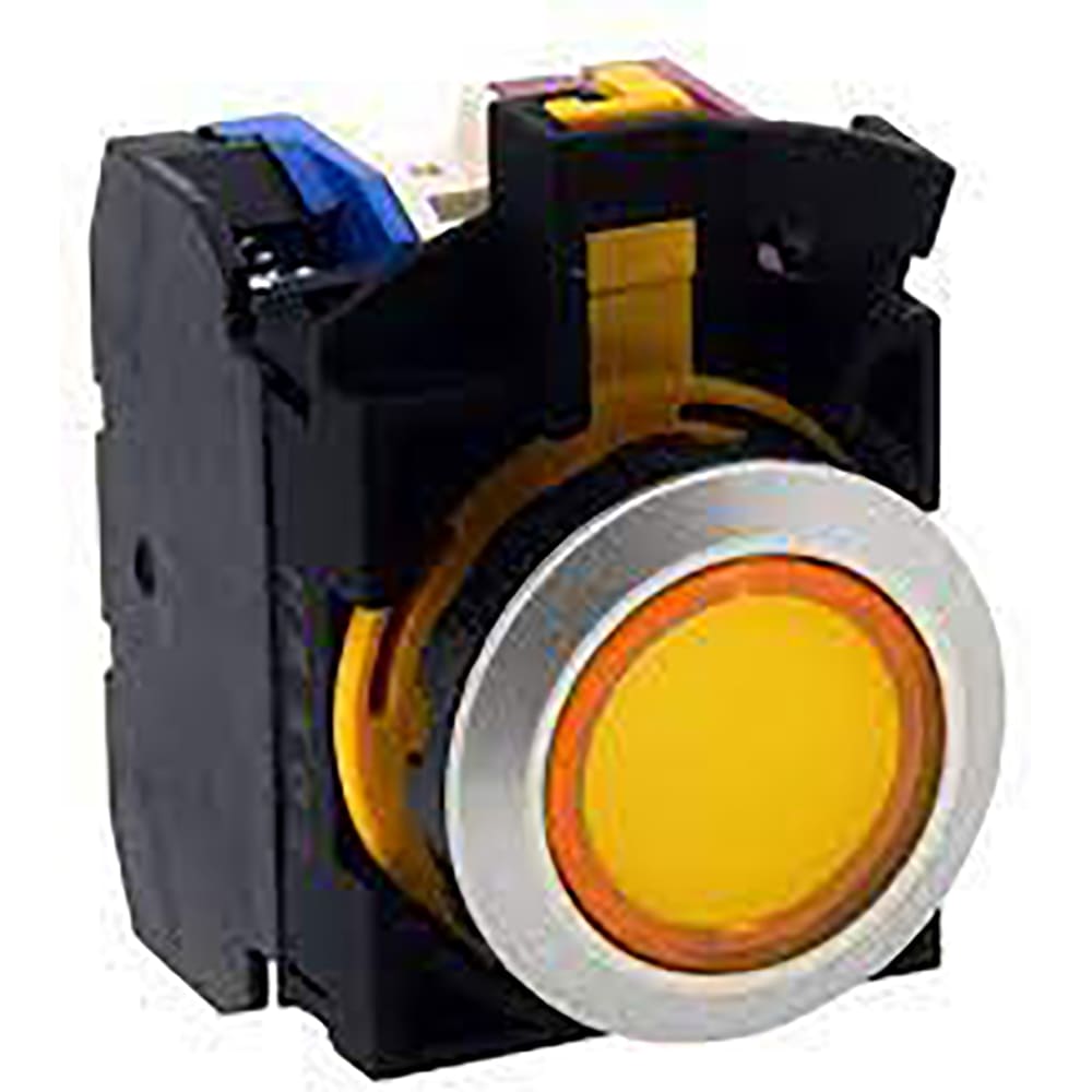 IDEC Corporation - CW4L-M1E20Q4G - Pushbutton; CW Series; Metal Bezel; Flush; Illum; 2NO, Mom ...