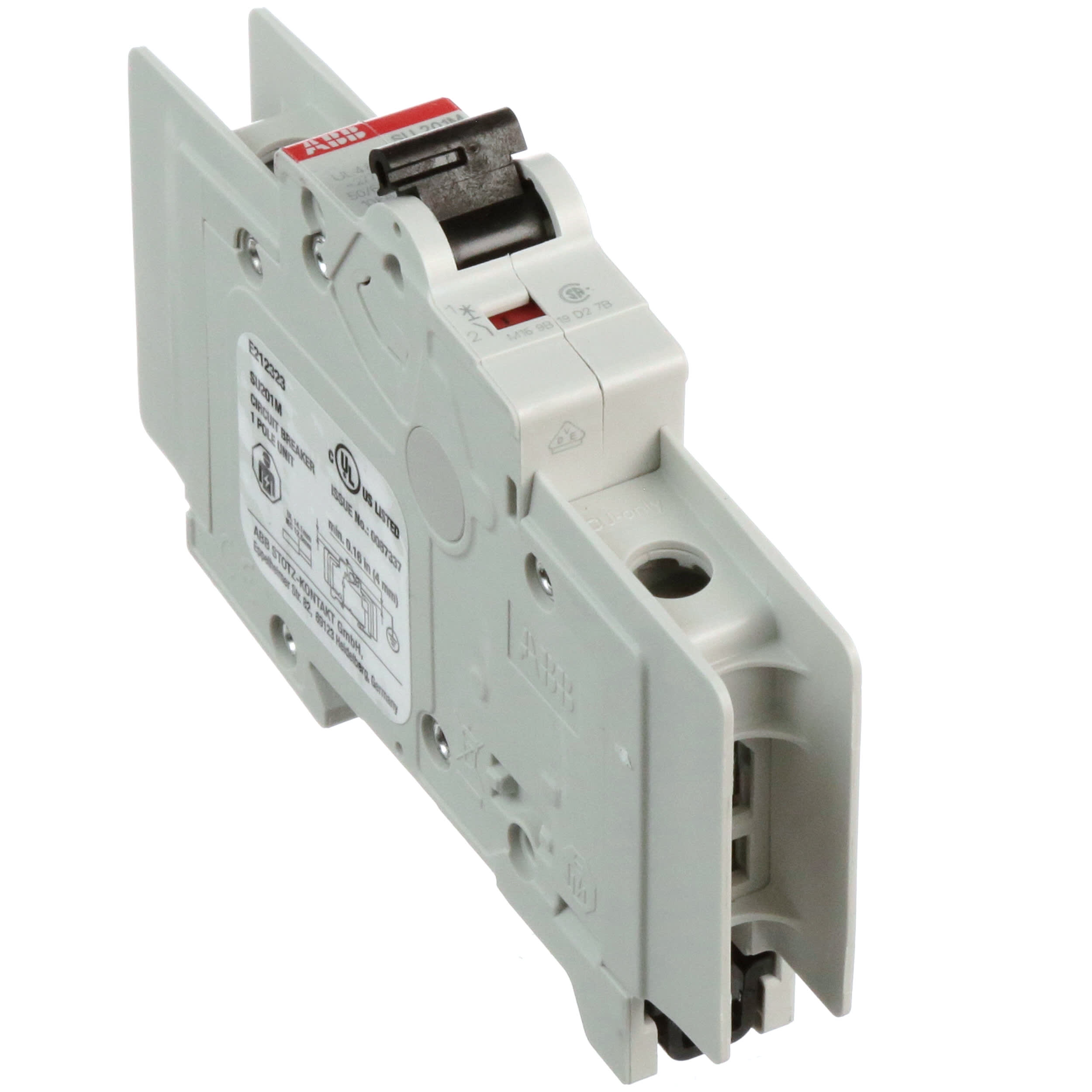ABB - SU201M-C6 - Miniature Circuit Breaker, Trip Curve C, 6 Amp, 1 Pole, UL489 - RS