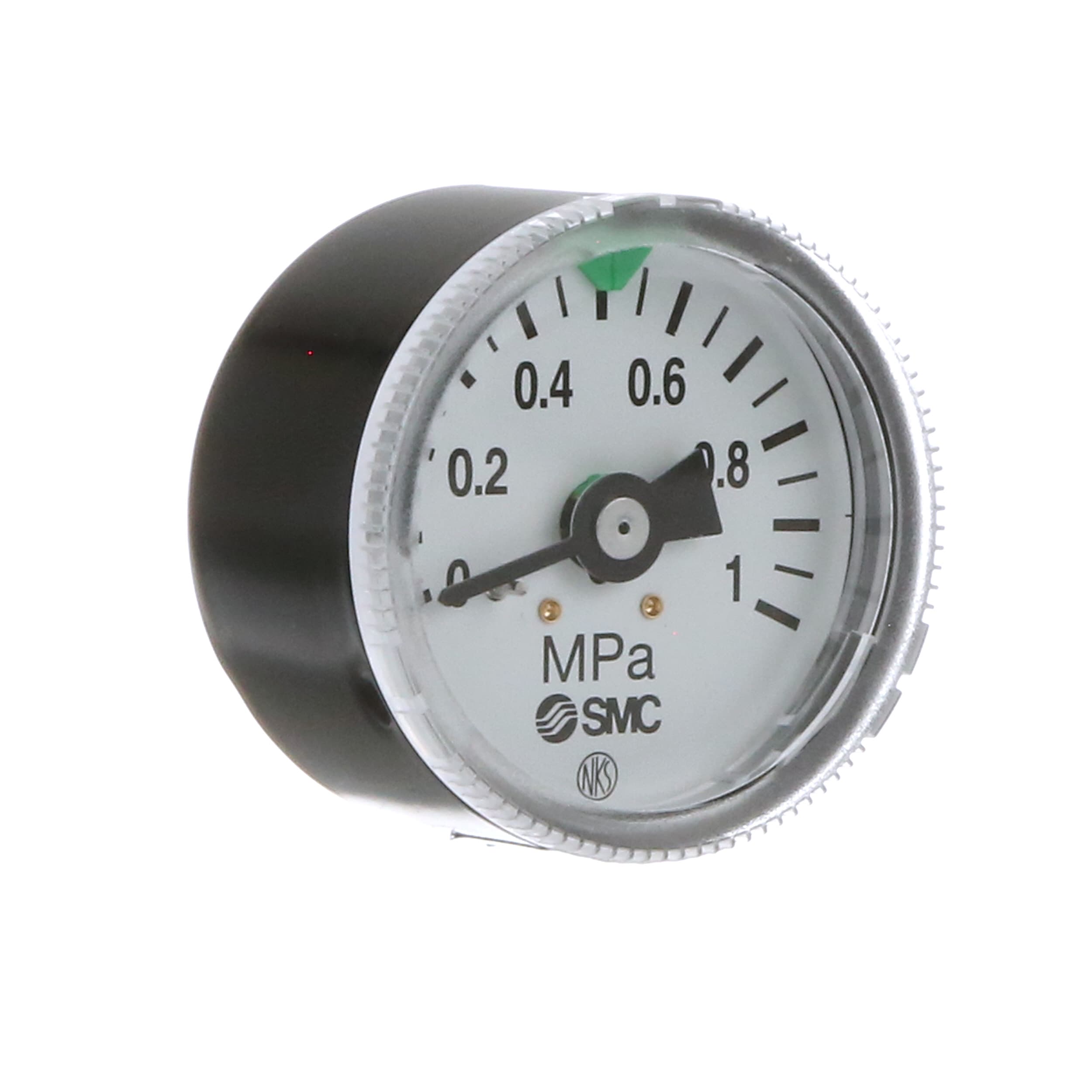 SMC Corporation - G46-10-N01 - Gauge, air pressure, w/limit indicator, cover ring, 42mm OD, 1MPa ...