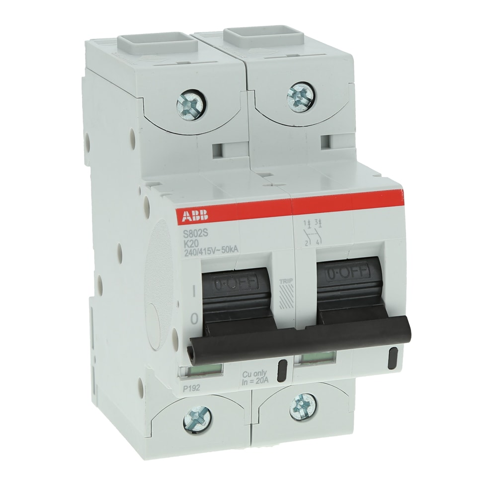 ABB - S802S-K20 - Circuit Breaker S500-S800 MINI S MCB S800S 2P K 20A - RS