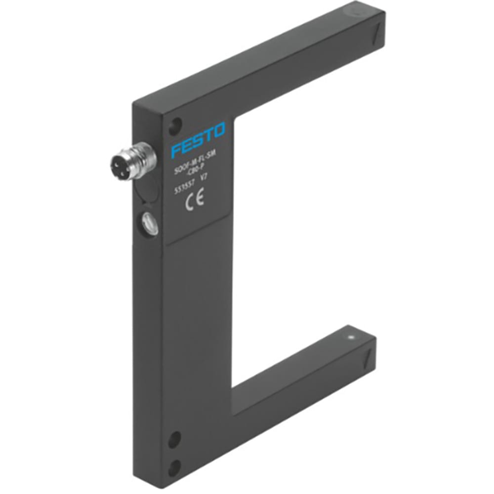 Festo - SOOF-M-FL-SM-C80-P - Photoelectric Fork Sensor;80x55mm clevis;red lt;80mm fork gap;.5mm ...