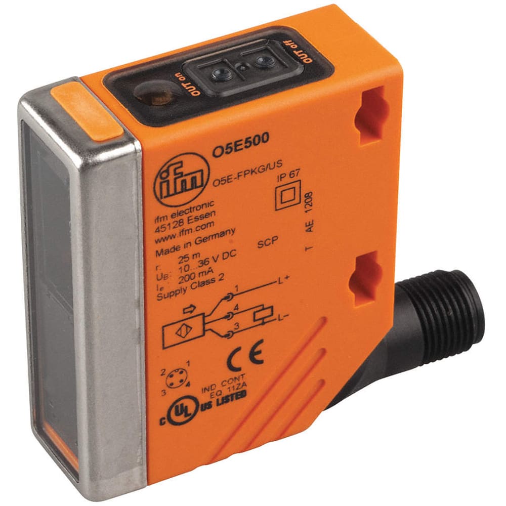 IFM Efector - O5P500 - Sensor fotoeléctrico, retroreflective polarizada, 10m, 3wire C.C. PNP, LO ...