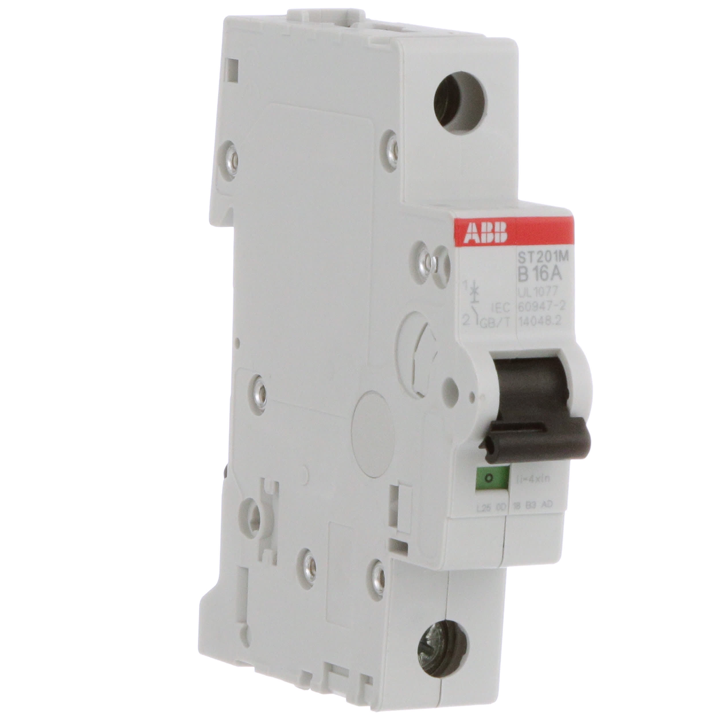 ABB - ST201M-B16 - Circuit Breaker, Miniature, DIN Rail Mount, B Curve, 1 Pole, 16A - RS