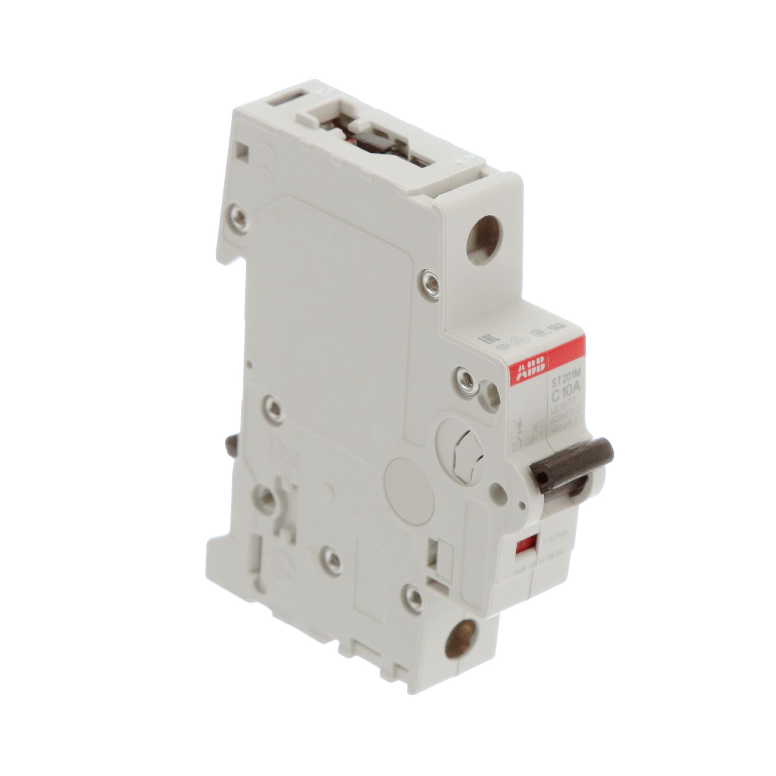 ABB - ST201M-C10 - Circuit Breaker, Miniature, DIN Rail Mount, C Curve, 1 Pole, 10A - RS