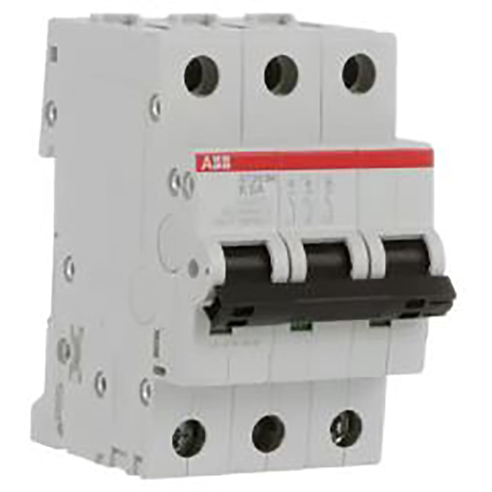 ABB - ST203M-C60 - Circuit Breaker,Miniature,DIN Rail Mount,C Curve,3 Pole,60A - RS