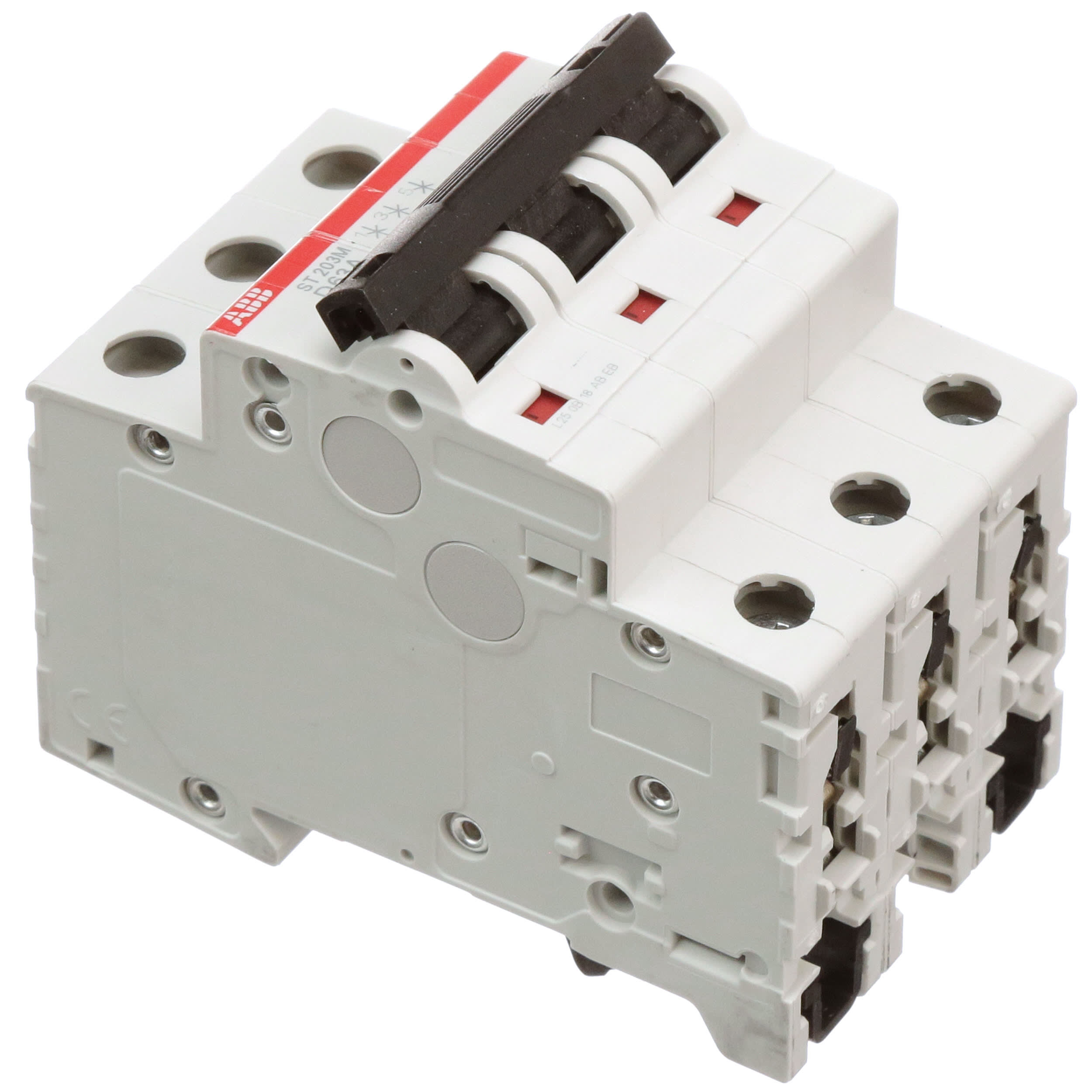 ABB - ST203M-D63 - Circuit Breaker, Miniature, DIN Rail Mount, D Curve, 3 Pole, 63A - RS