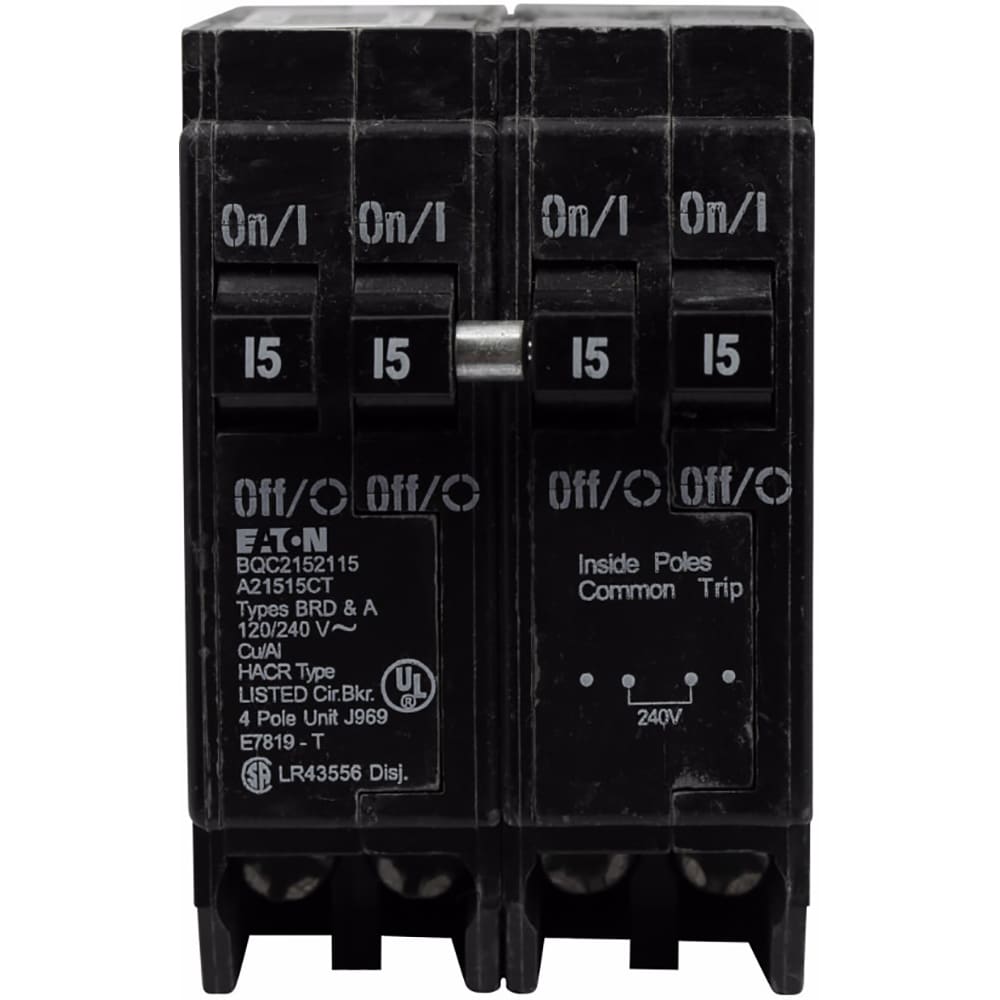 Eaton - Cutler Hammer - BQC2202115 - BQC Quad Breaker 1-20A/2P 2-15A/1P Com. Trip 120/240V 10K - RS