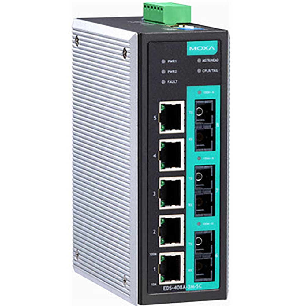 Moxa Eds 408a 3s Sc T Ethernet Switch 8 Port Managed 3 Single