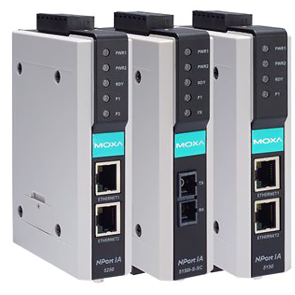 Moxa - NPort IA-5150-M-SC-T - Device Server,1 RS-232/422/485,2 10/100,1 100M Multi-Mode SC,IECEx ...