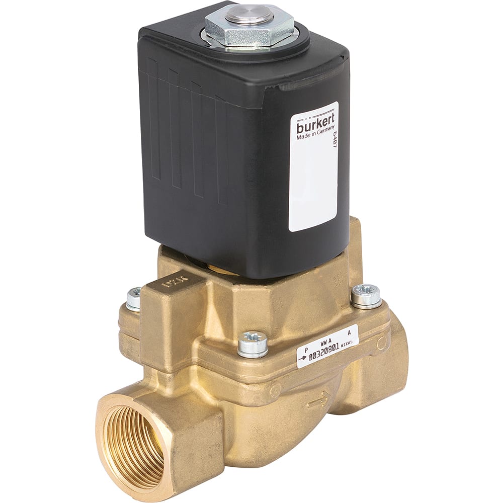 Burkert Fluid Control Systems - 320875 - Solenoid Valve,servo assist, steam, brass,3/4NPT,5.6KV ...
