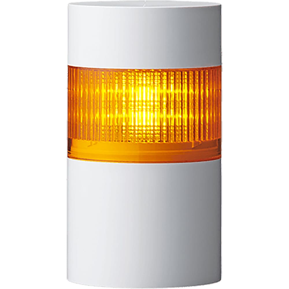 Patlite - LR10-102WJBW-Y - Signal Tower, 100mm dia, 1 Tier, DC24V, Flash/Buzz, Amber LED Unit ...