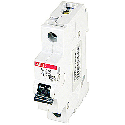 ABB S201-C40 Circuit Breaker; 1-P; C Curve; 40A; 6kA; 480Y/277VAC; Handle; Screw Terminals