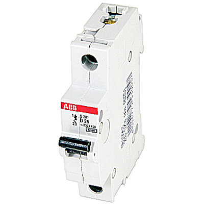 ABB S201-D25 Circuit Breaker, 1-P, D Curve, 25A, 6kA, 480Y/277VAC, Handle, Screw Terminals