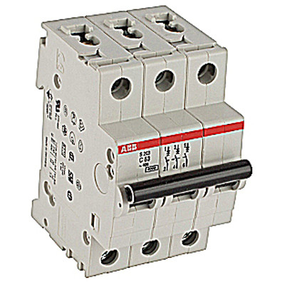 ABB S203-C63 Circuit Breaker; 3-Pole; C Curve; 63A; 6kA; 480Y/277VAC; Handle; Screw Termin.